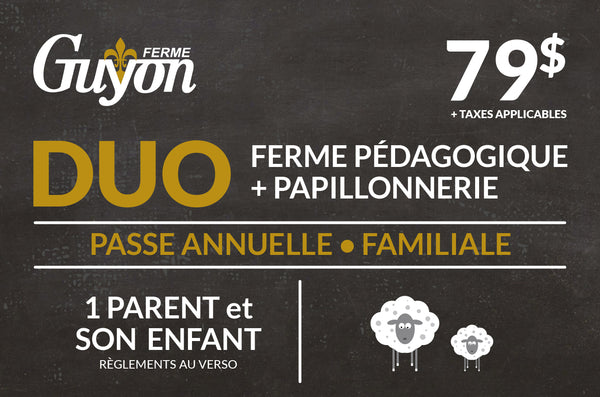 Annual pass - 1 ADULT & 1 CHILD - La Ferme Guyon